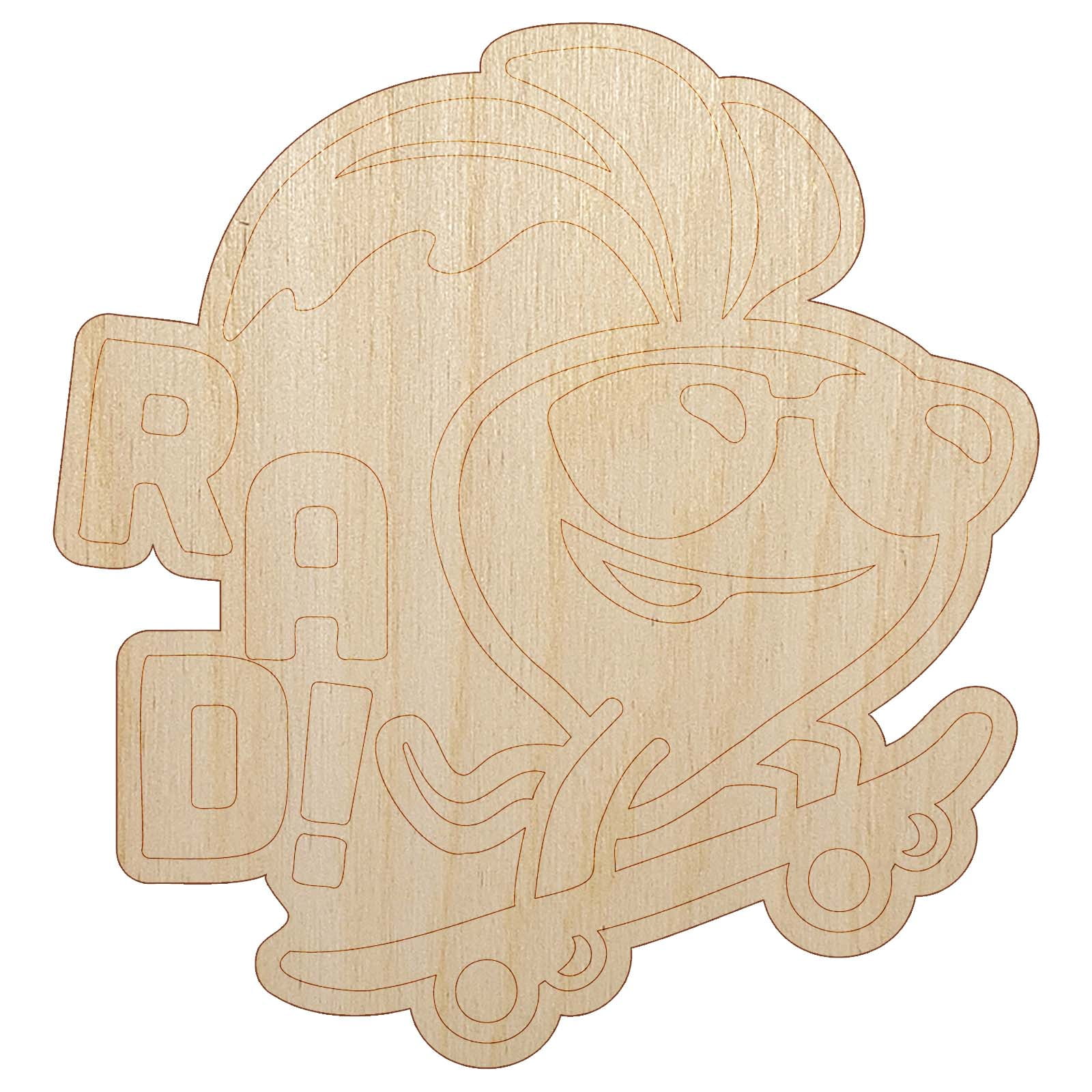 Totally Rad Radish on Skateboard Wood Shape Unfinished Piece Cutout ...