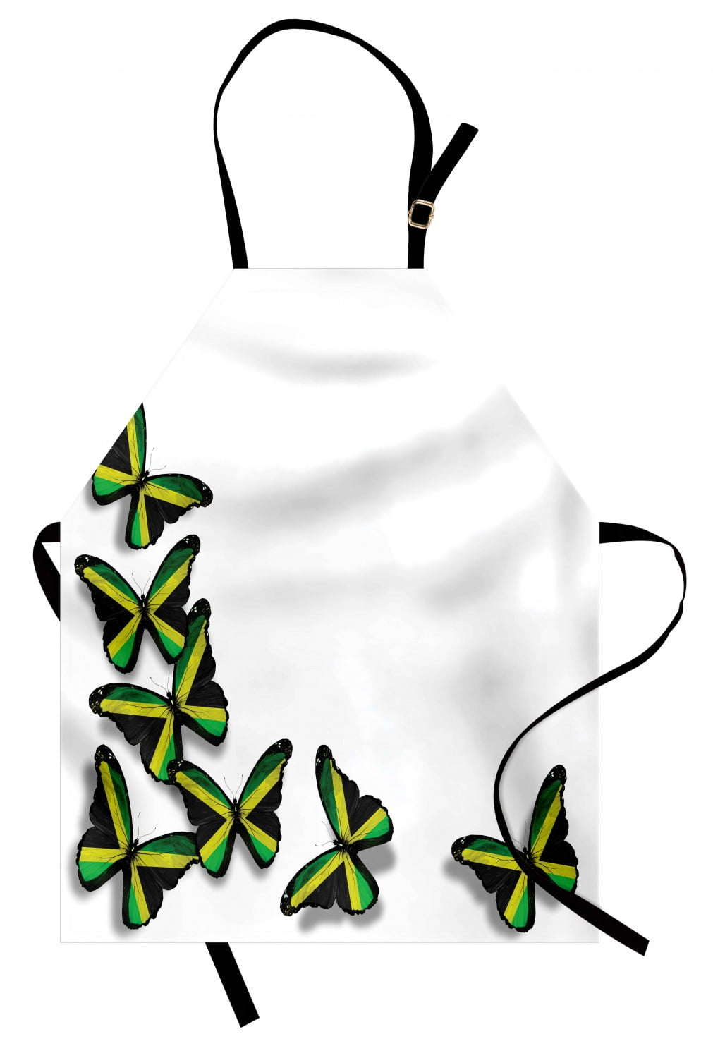 Jamaican Apron, Buterflies Flag Motifs Caribbean Animal Illustration ...