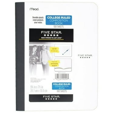 Five Star 11" Composition Book with Pocket: 80ct, CR, Red - Walmart.com