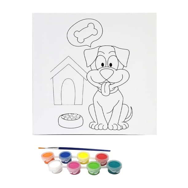 MIScO Toys canvas Paint Party Kits, 11 Piece Art kit Pre-Drawn Outline ...
