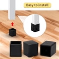 24 PCS Flexible PVC Furniture Caps Table Feet Covers Black Square Floor ...
