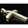 Solid 10k Yellow Gold Real Jewelry, Pave Diamond Cross Pendant (.75 Ct ...