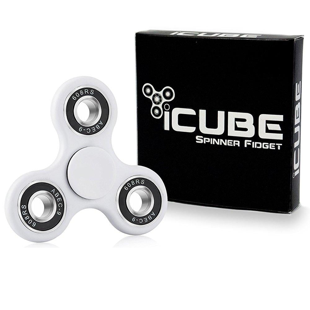 i-cube fidget spinner, super fast 2-3 min spins, focus toy for kids and ...