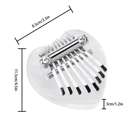 Hi.FANCY Mini Kalimba Kids Adults Beginner Heart Shaped 8-key 8-key ...
