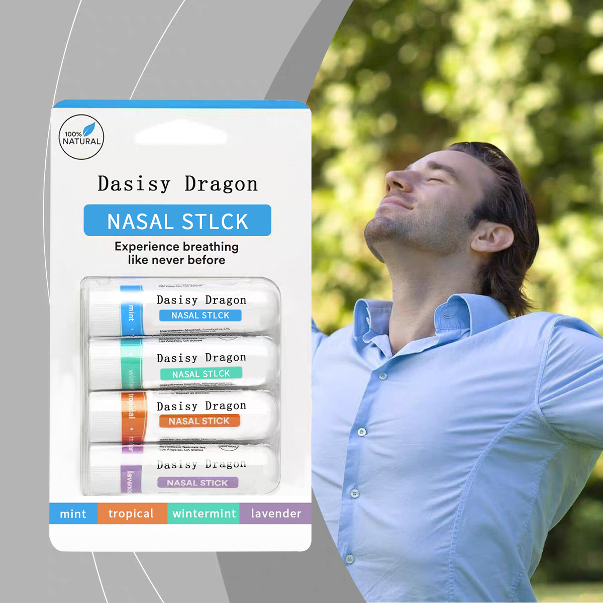 Essential Oil Nasal Sticks Inhalers for Daily Refreshment, Natural Mint ...