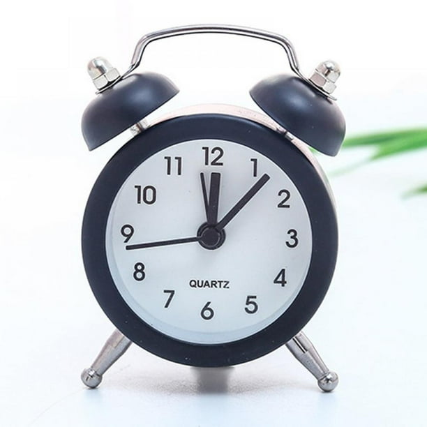 Greyghost Home Traditional Metal Bedside Pointer Desktop Alarm Clock ...