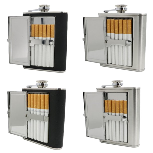Essen Cigarette Case 5/6oz Stainless Steel Hip Flask Wine Liquor ...