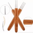 5Pcs DIY Crochet Needle Hook Bamboo Handle Dread Knit Hair Making ...