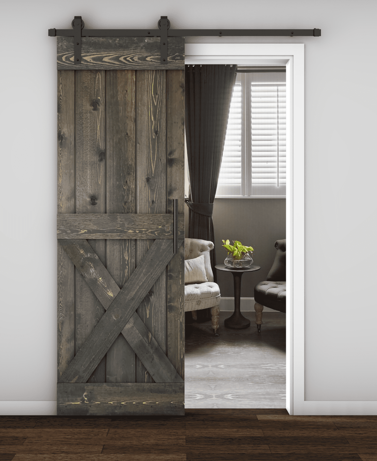 Essencaliy 28in x84in Solid Wood Barn Door, Made-in-USA Farmhouse ...