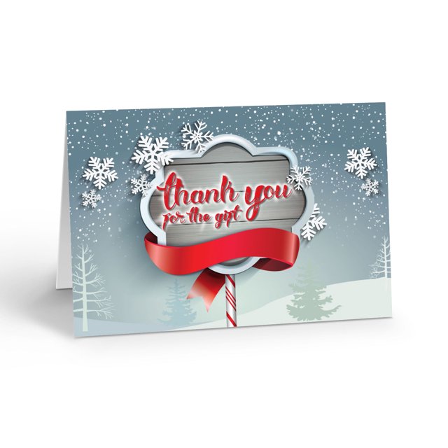 Winter After Christmas Thank You Note Card - 10 Holiday Thank You Note ...