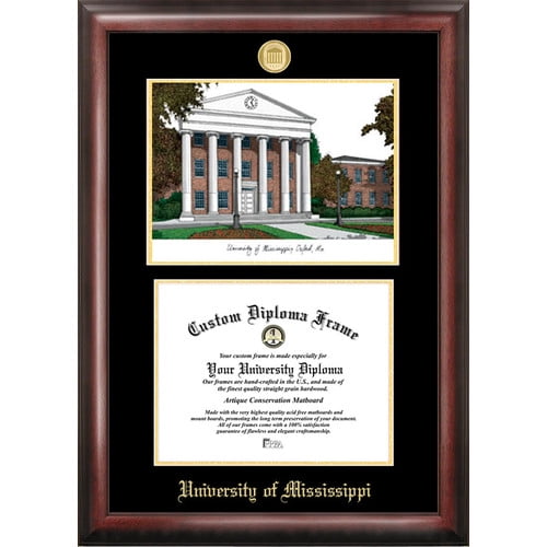 University of Mississippi 8.5" x 11" Gold Embossed Diploma Frame with ...