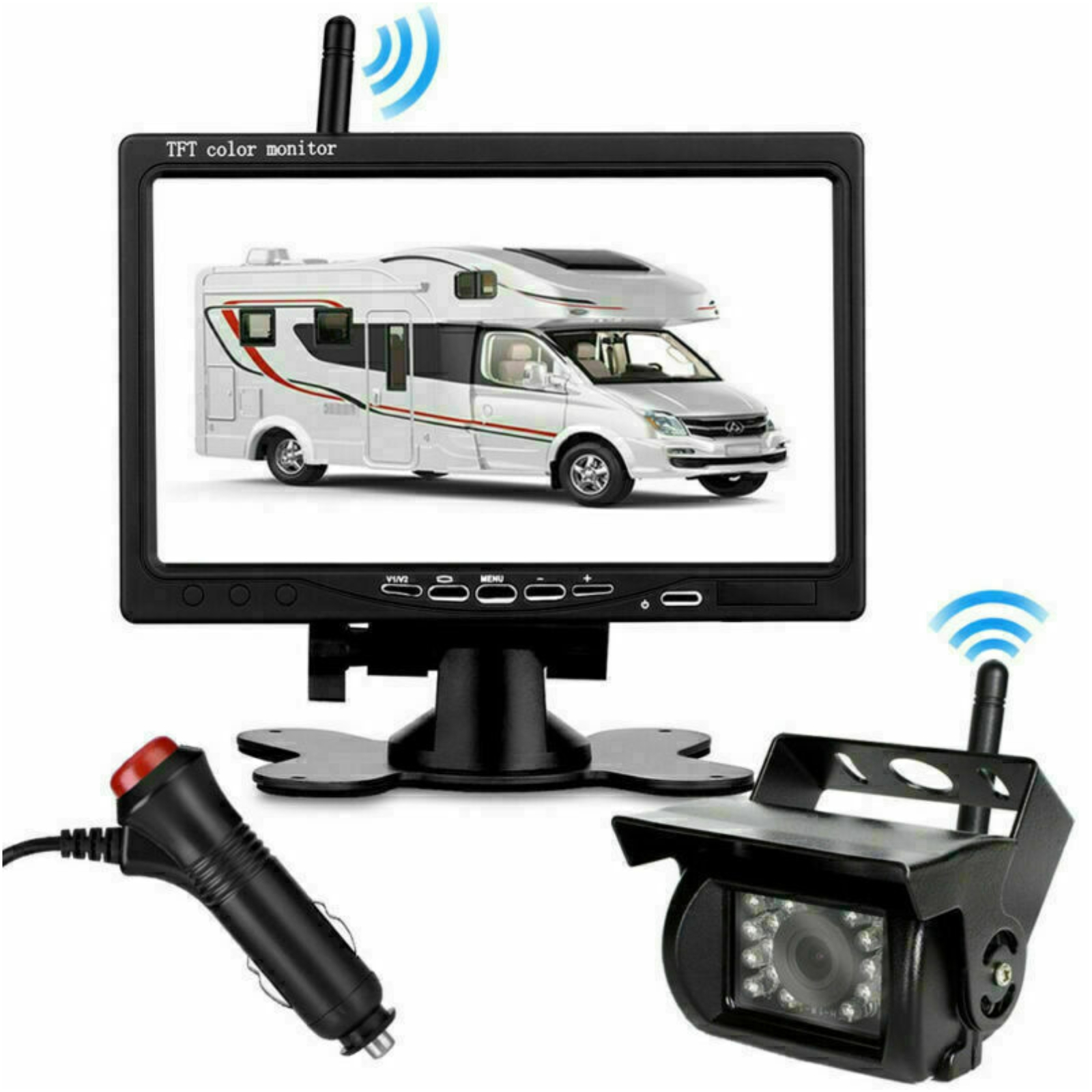 Wireless Backup Camera W/7" Monitor Night Vision Waterproof Rear View ...