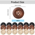 18PCS Large Wood Buttons, 2.36 Inch (60mm) Big Round 4 Holes Sewing ...