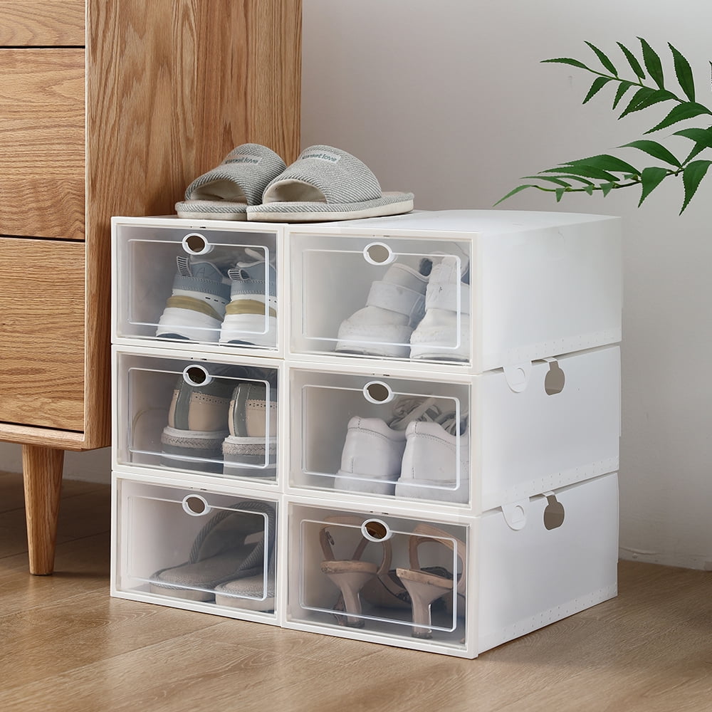 24 Pack Shoe Storage Box, Shoe Organizer for Closet, Shoe Boxes Clear ...
