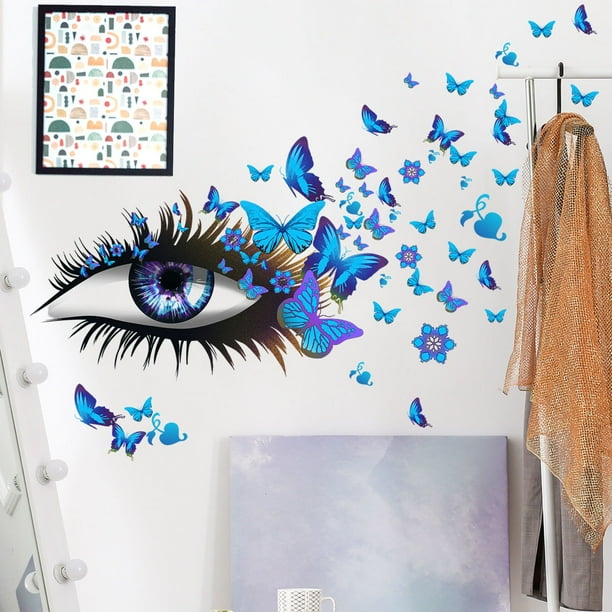 Vivid Wall Stickers Eyelashes Butterfly Removable Decoration For Living Room Bedroom Background Wall Walmart