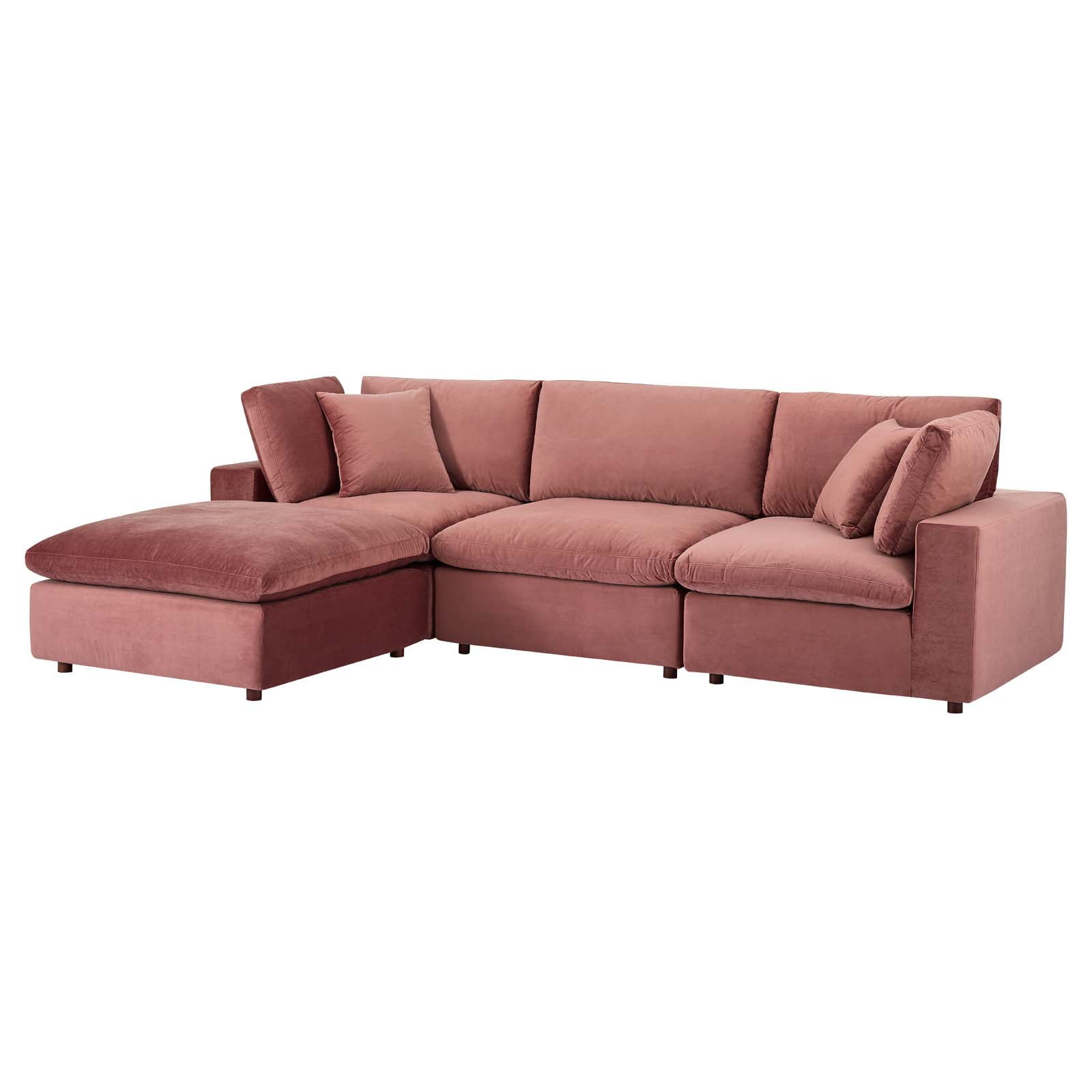 Sectional Sofa Set, Velvet, Pink, Modern Contemporary Urban Design ...