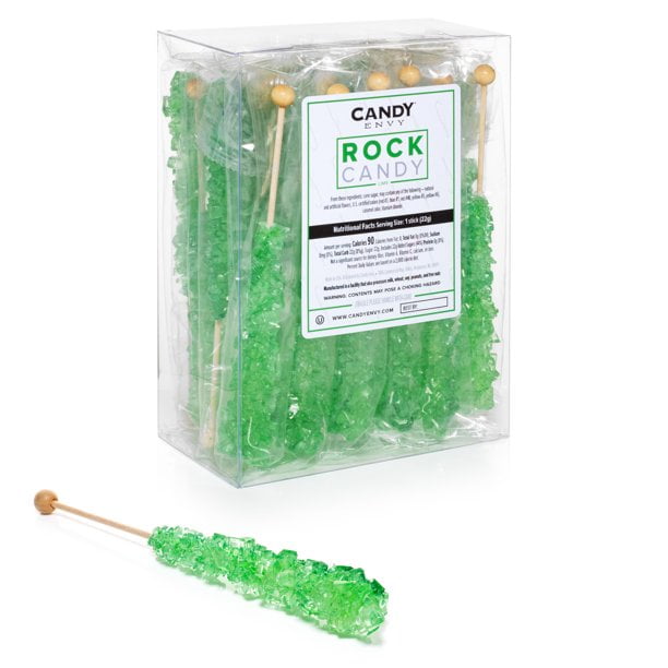 Candy Envy Green Rock Candy, Lime or Green Apple Flavored, 24 Ct. Indv ...