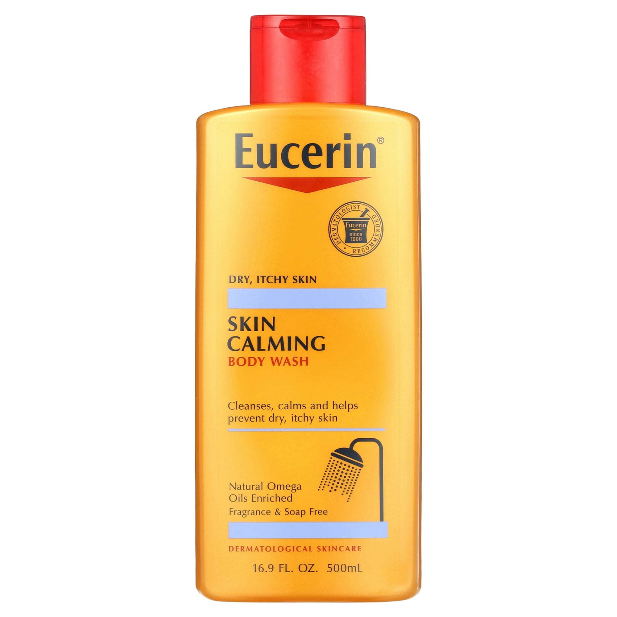 Eucerin Skin Calming Body Wash, gel de baño limpiador suave, 16,9 onzas ...