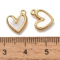 3pc PVD Vacuum Plating 304 Stainless Steel Charms with Pave Shell Heart ...