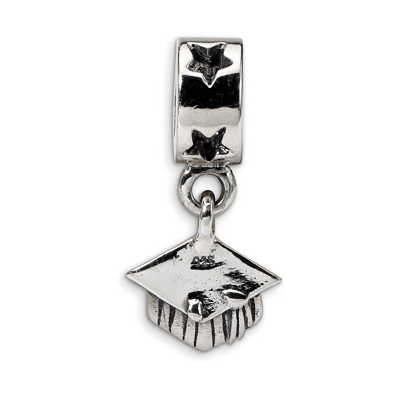 Beautiful Sterling Silver Reflections Graduation Cap Dangle Bead ...