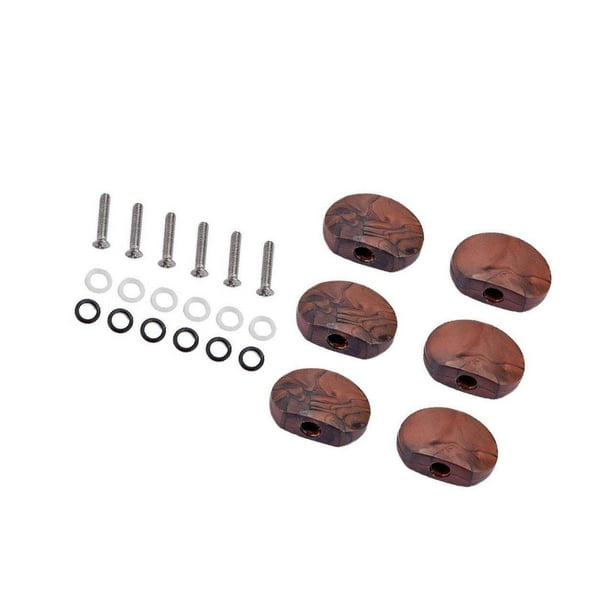 6Pcs Coffee Colour Guitar Tuning Pegs Replacement Button knob Ferrules ...