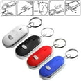 Portable LED Lost Key Finder Locator Keychain Whistle Sound Control ...