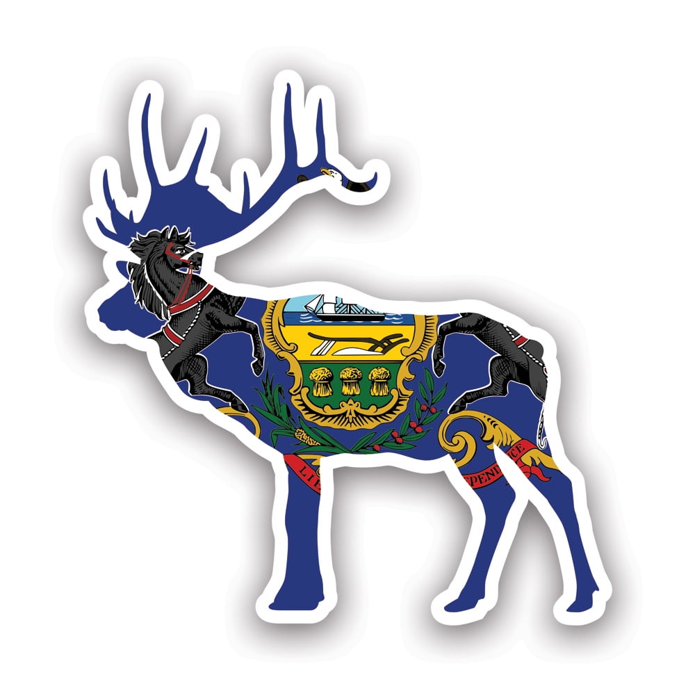 Pennsylvania Deer Shaped Flag Sticker Decal - Self Adhesive Vinyl - Weatherproof - Made in USA ...