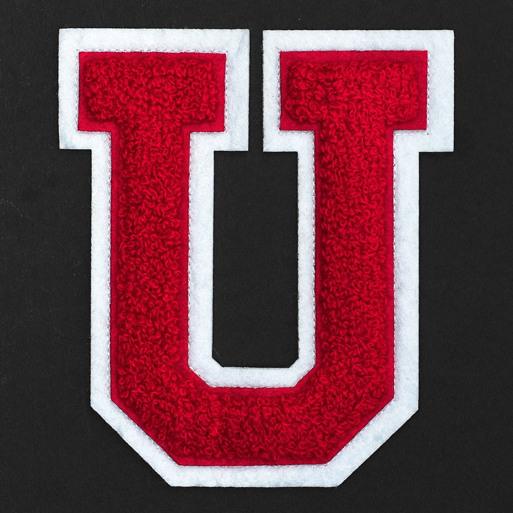 Chenille Stitch Varsity Iron-On Patch by pc, 4-1/2", Red/White, TR ...