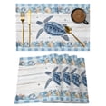 Blue Turtle Coastal Placemats Set of 4, Summer Starfish Beach Shell ...