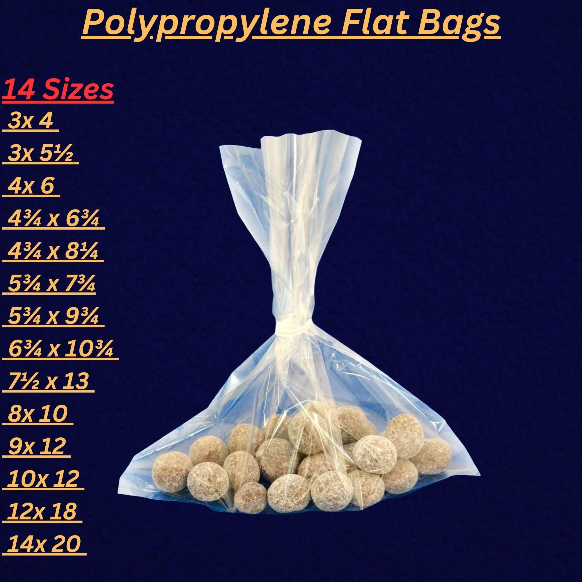 Flat Polypropylene Bags - 5¾ x 9¾ & (2000 Bags) 1.5 Mi Flat Open Top ...