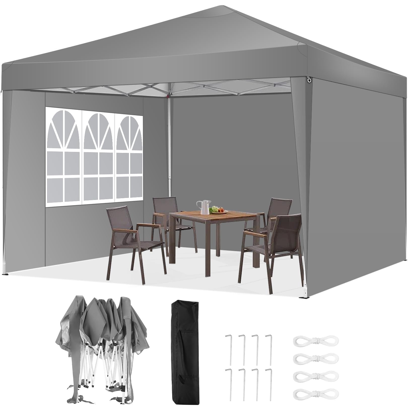 Click here for Hoteel Canopy 10x10 Pop Up Canopy Tent With 3 Side... prices