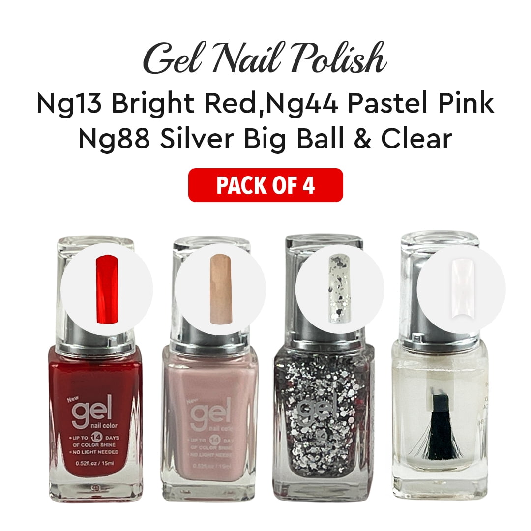 Ebo Gel Nail Polish Long Lasting Gel Set 4 color Silver Big Ball ...