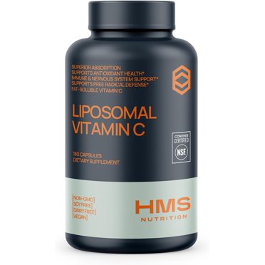 NutriFlair Liposomal Vitamin C 1600mg, 180 Vegan Capsules - High ...