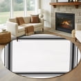 Black Gray Grid Round Rug 8ft Washable Circle Rugs Non Slip Modern ...