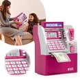 RUIG ATM Piggy Bank for Kids, Kids Money Safe Bank for Bills and Coins ...
