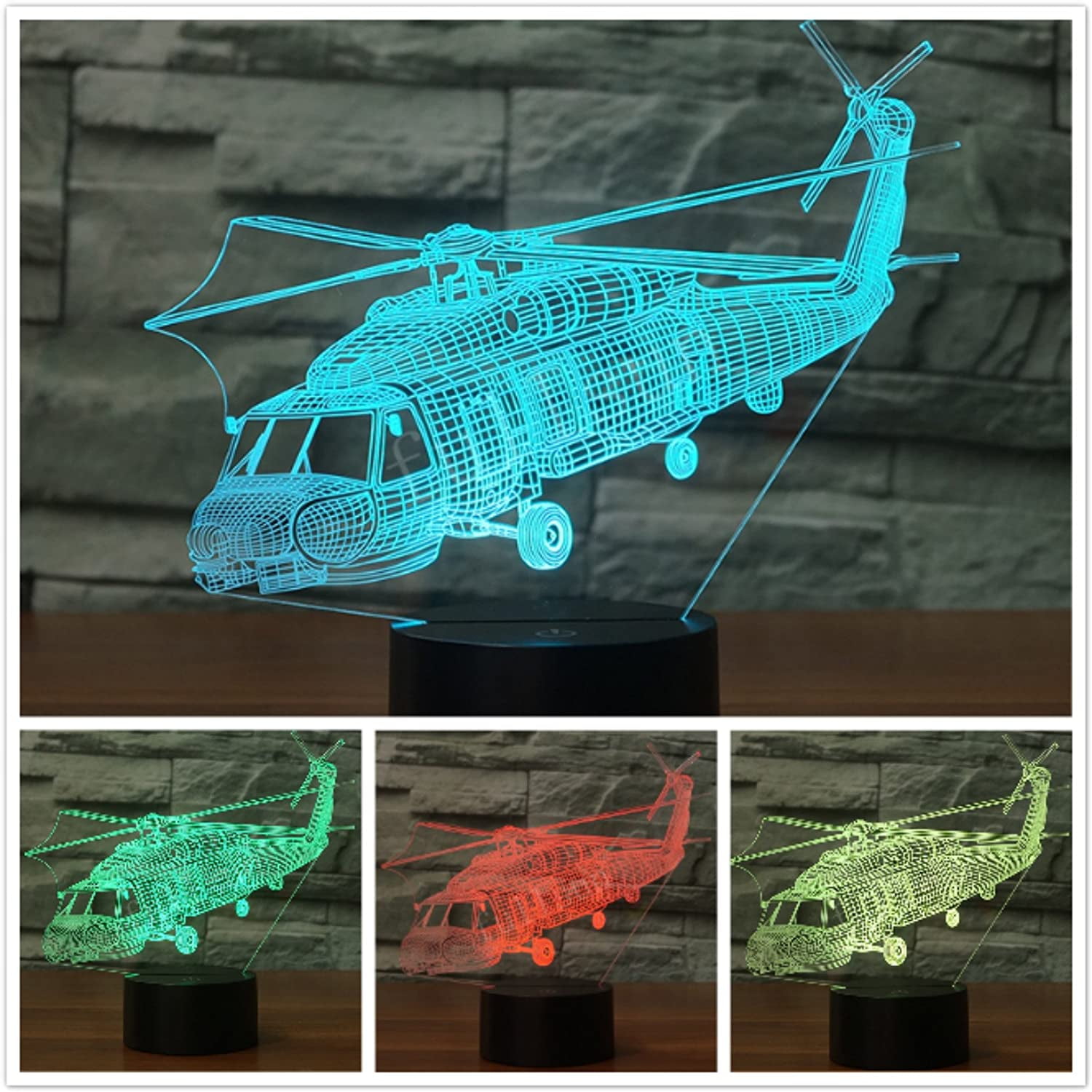 YSITIAN 3D Aircraft Plane Helicopter Night Light Animal Table Desk ...
