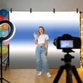 Blue and Grey Gradient Photography Backdrop 10x8FT, Minimalist Royal ...
