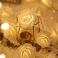 Moclever 60in 20 LED White Rose Flower Fairy String Lights for ...