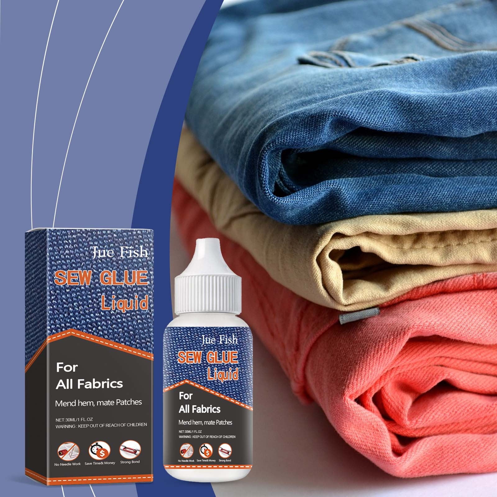 Ganfancp Pegamento para Ropa Aguja E Hilo Pegamento para Costura ...