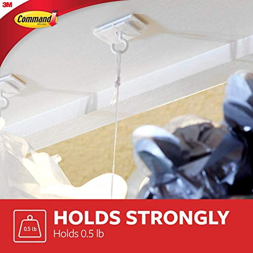 Command 17008-ES Ceiling 9 Hooks, 12 Foam Strips per, White