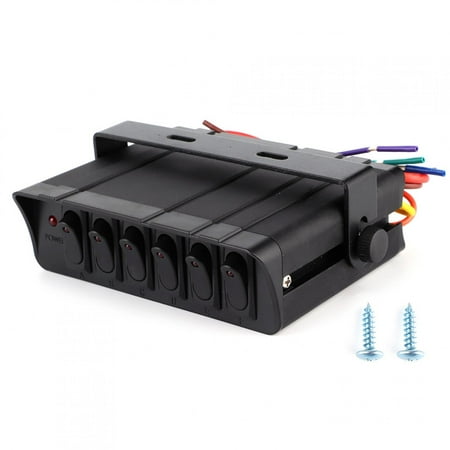 FLAMEEN 6 Gang Rocker Switch,Rocker Switch Box,6‑Gang Rocker Switch Box ...