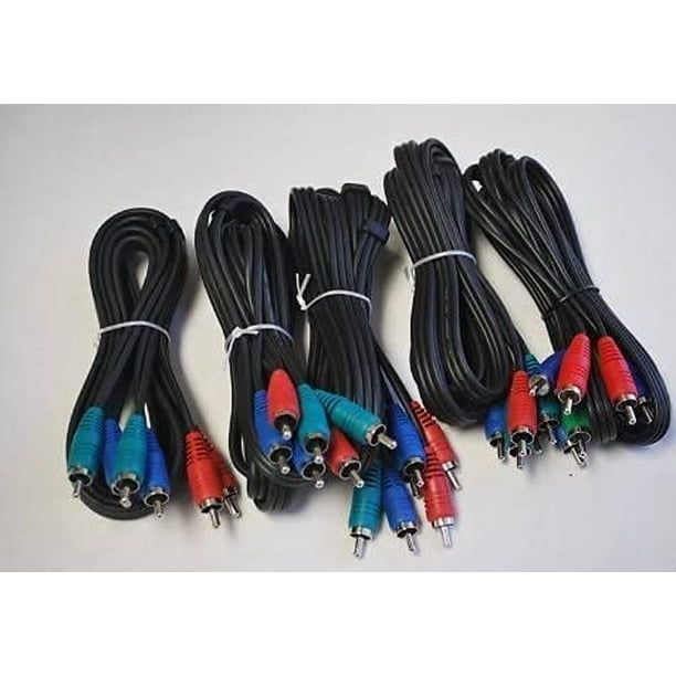 LOT 5 NEW Video Component CABLE RGB HDTV DVD TV 6ft LONG RED GREEN BLUE ...