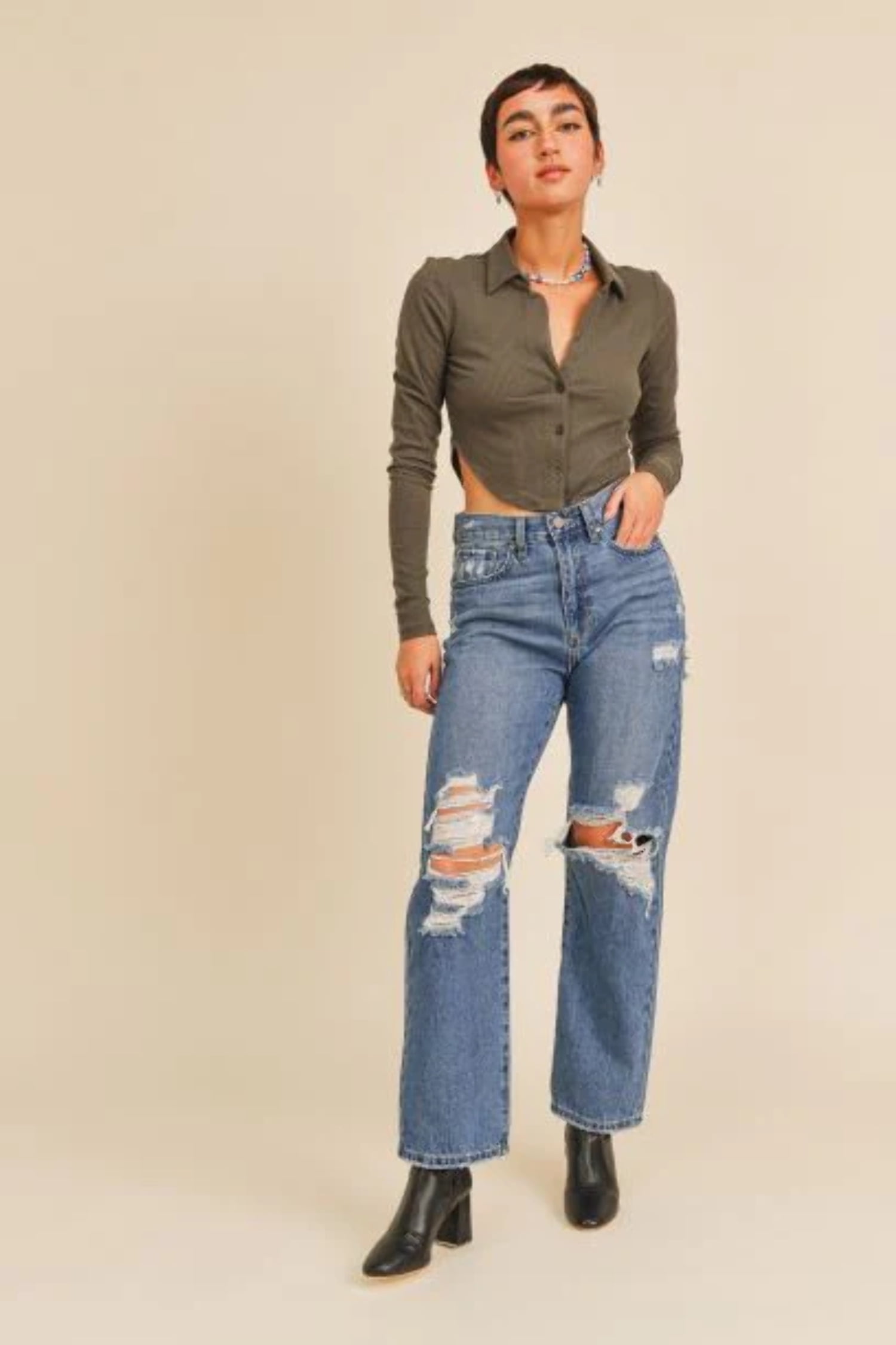 HIGH RISE DAD JEANS - Walmart.com
