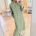AJGRHE Women's Casual Loose Button Down Plaid Shirt Dress Long Sleeve ...