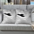 Black and white wavy line eye pattern four-season pillow cover bedding ...