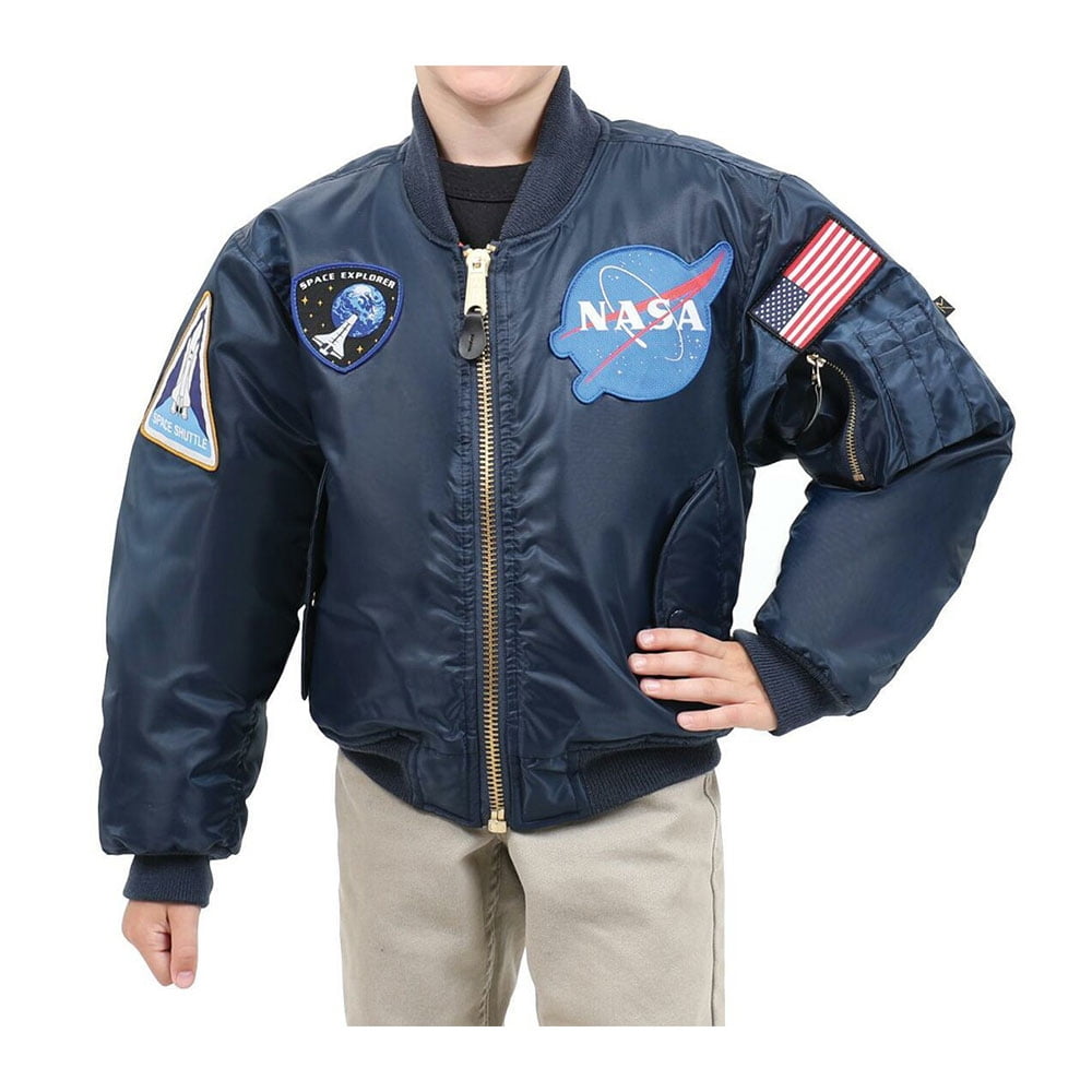 Rothco Kids Flight Jacket With Patches Navy Blue,M - Walmart.com