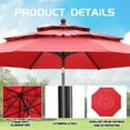Autlaycil 10 ft Patio Umbrella 3 Tiers Adjustable Outdoor Market ...
