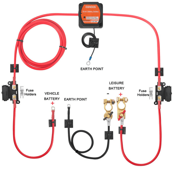 Ready Made Battery Split Charge Relay Kit 12V 140A Digital VSR Sense ...