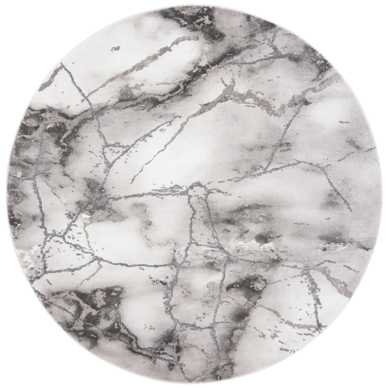 SAFAVIEH Craft Paul Abstract Marble Area Rug, 10' x 10' Round, Grey ...