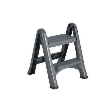 Rubbermaid Plastic Step Stool, In-Mold Tread, 1-Step, Gray - Walmart.com